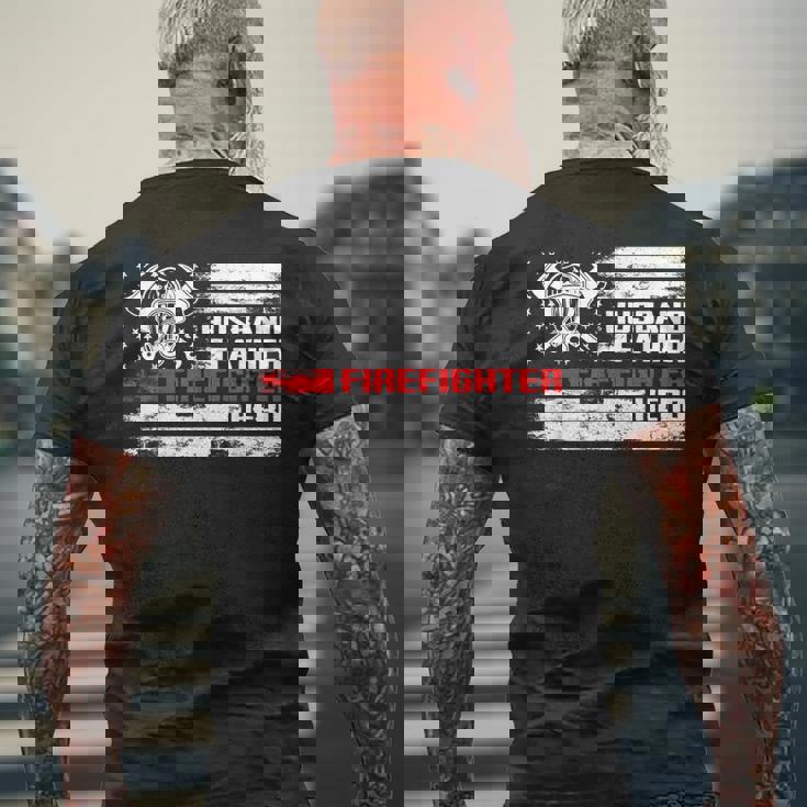 Husband Father Firefighter Hero For Fireman Dad Fathers Day Mens Back ...