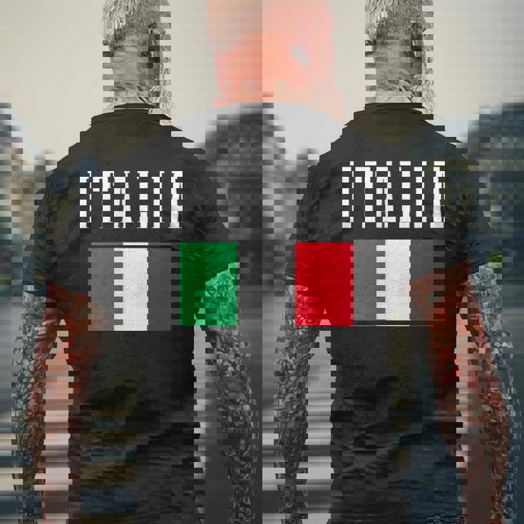 Italia Italian Flag Italy Pride Mens Back Print T-shirt | Mazezy