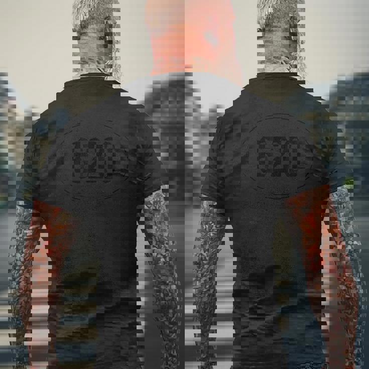 Kansas Area Code 620 Oval State Pride Men's T-shirt Back Print | Mazezy