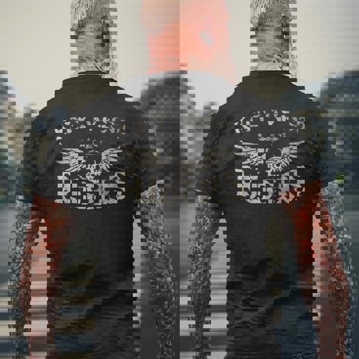 Key West Riders Motorcycle Skull Wings Men's Back Print T-shirt | Mazezy