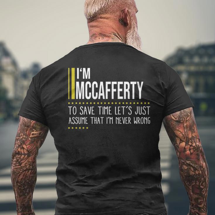 Mccafferty Name Gift Im Mccafferty Im Never Wrong Mens Back Print T ...