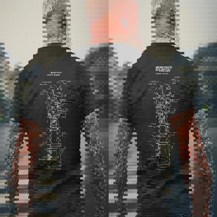 Mercury Redstone Rocket Engine Blueprint Technical Drawing Men's T ...