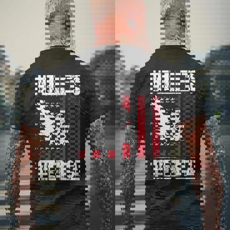 Mullets & Merica - Patriotic Us Flag Redneck Mullet Pride Mens Back ...