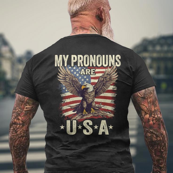 Patriotic American Flag Eagle 4Th July My Pronouns Are Usa Men's T ...