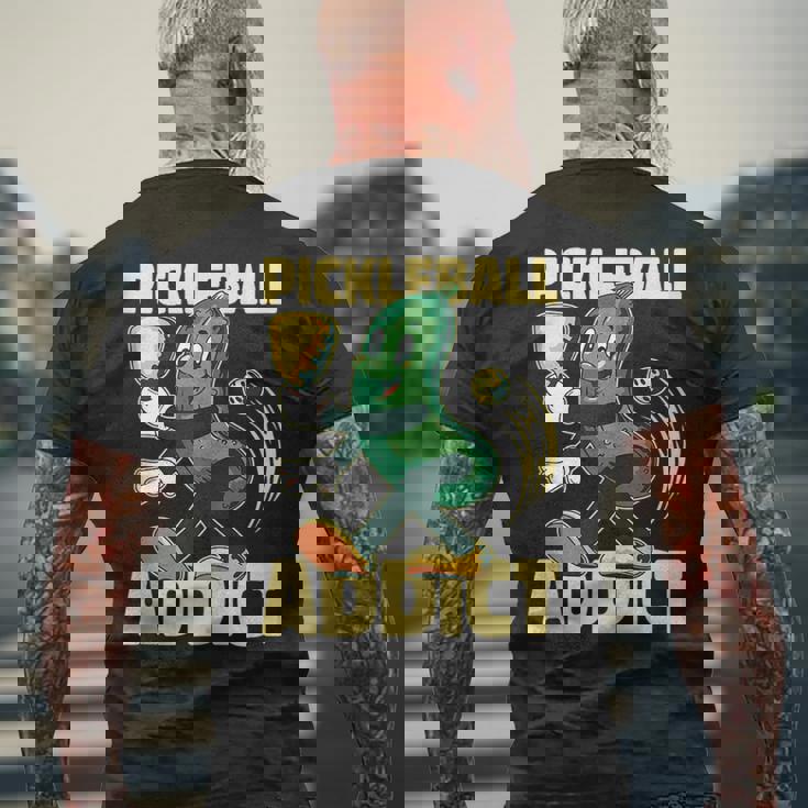 Pickleball Addict Funny Paddle Pickle Ball Meme Mens Back Print T-shirt ...