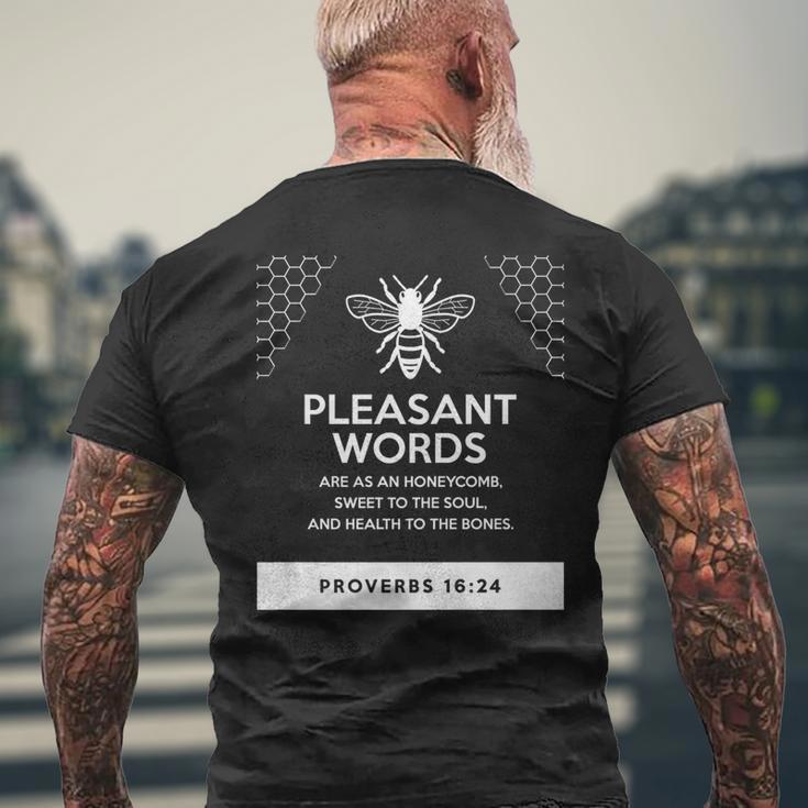 Proverbs Bible Study Proverbs 16 24 Mens Back Print T-shirt | Mazezy