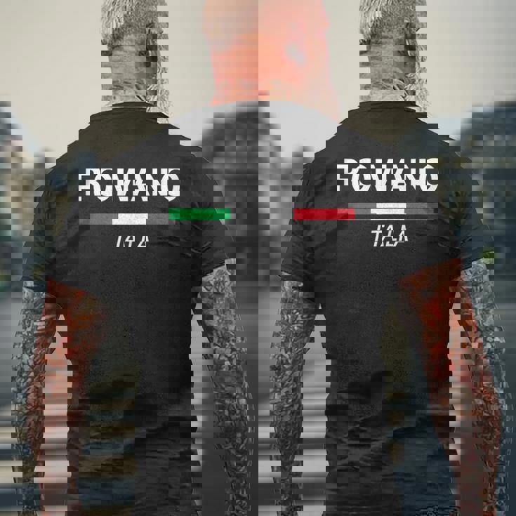 Romano Italian Name Italy Flag Italia Family Surname Mens Back Print T ...