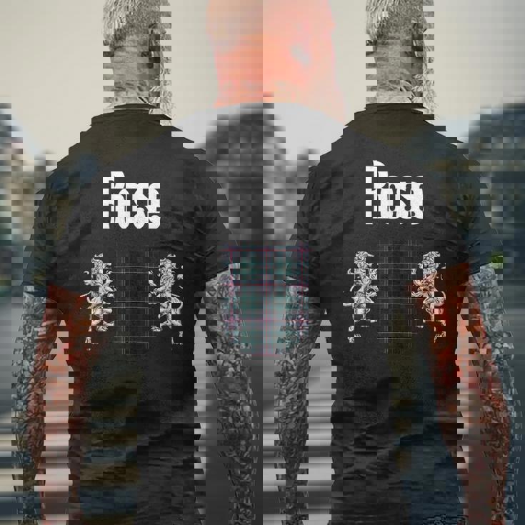 Rose Clan Scottish Name Coat Of Arms Tartan Mens Back Print T-shirt ...