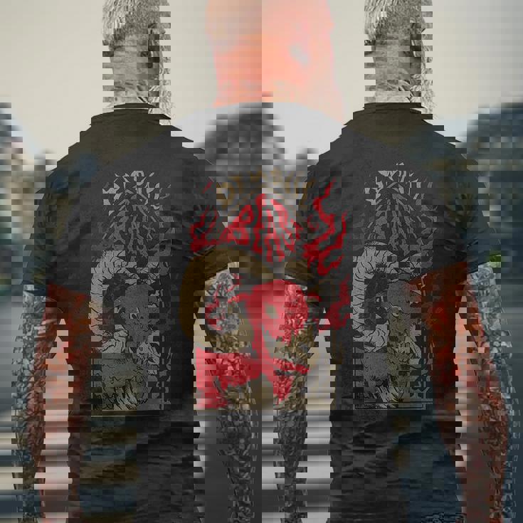 Scary Goat King Weirdcore Aesthetic Kidcore Scene Mens Back Print T ...