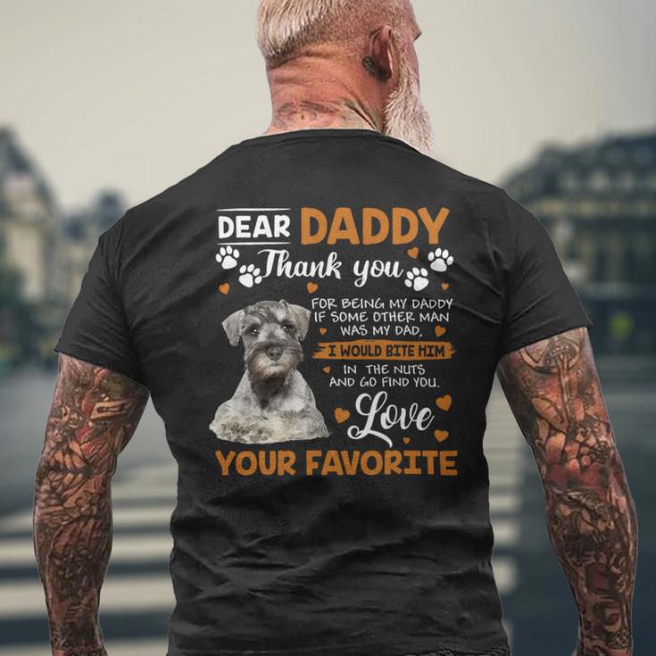 Schnauzer Dog Dear Daddy Thank You For Being My Daddy Mens Back Print T ...