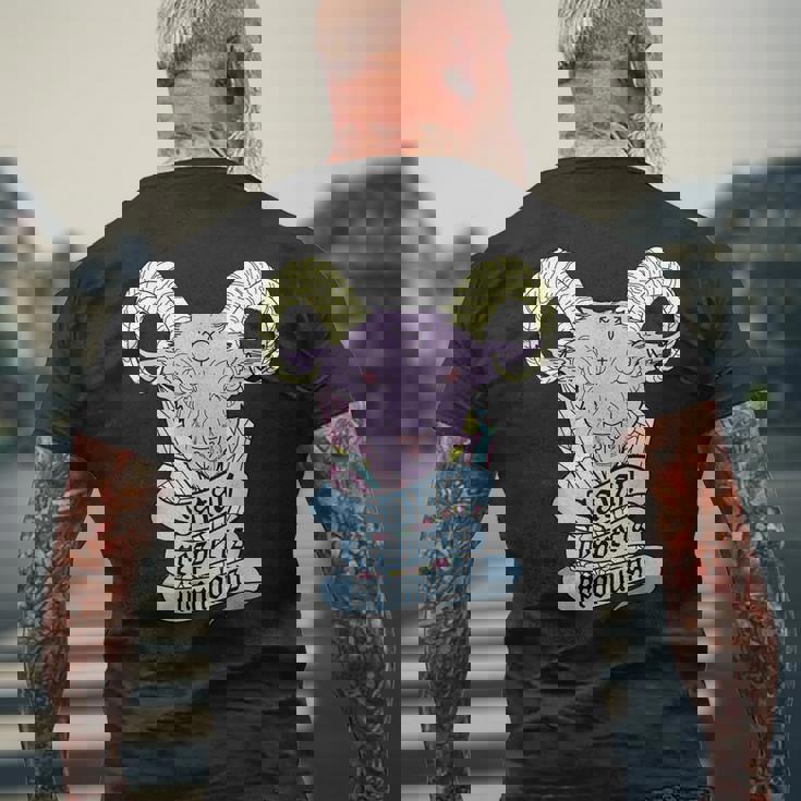 Target Satan Respects Pronouns Mens Back Print T-shirt | Mazezy