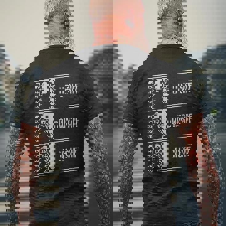 Up Shift Down Shift Oh Shift Car Pedal Mens Back Print T-shirt | Mazezy