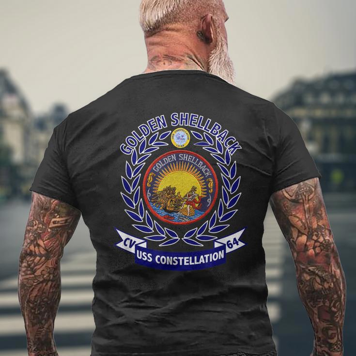Uss Constellation Cv64 Golden Shellback Men's Back Print T-shirt | Mazezy