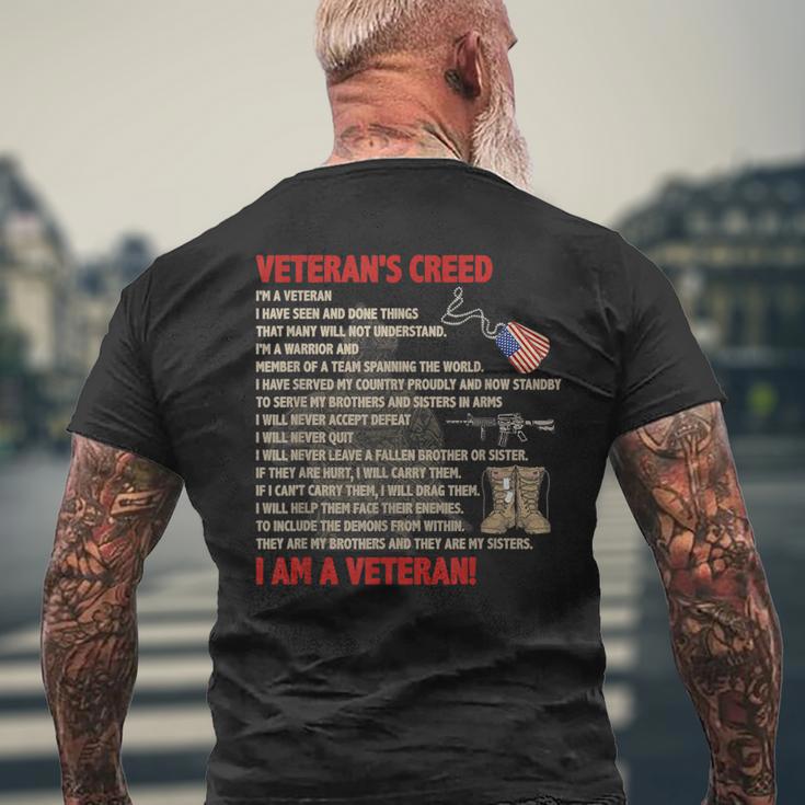 Veterans Creed Im A Veteran Proudly And Now Standby Mens Back Print T ...