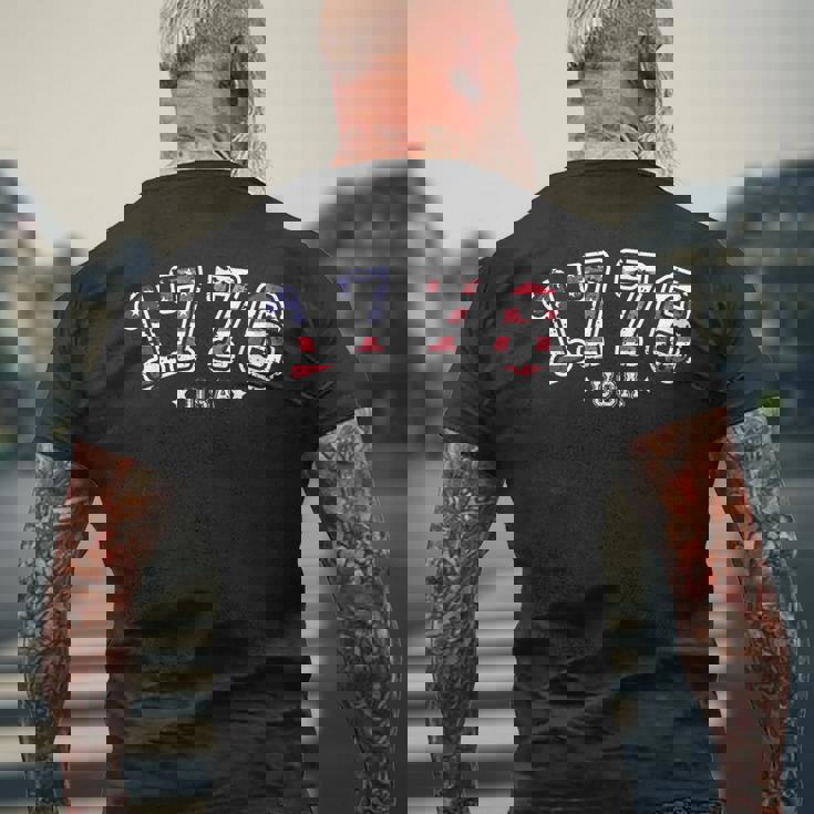 Vintage American Independence Usa Flag 4Th Of July 1776 Mens Back Print ...