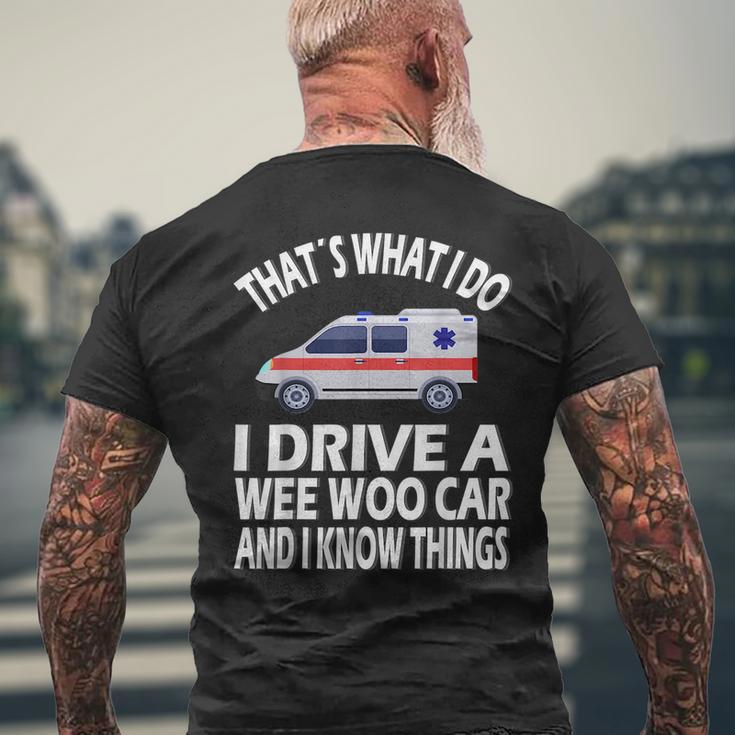 Wee Woo Car Funny Paramedic Mens Back Print T-shirt | Mazezy
