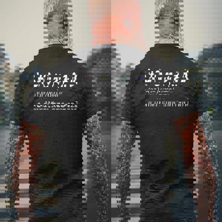 Woman Definition Noun An Adult Human Female For Girl Men's Back Print T ...