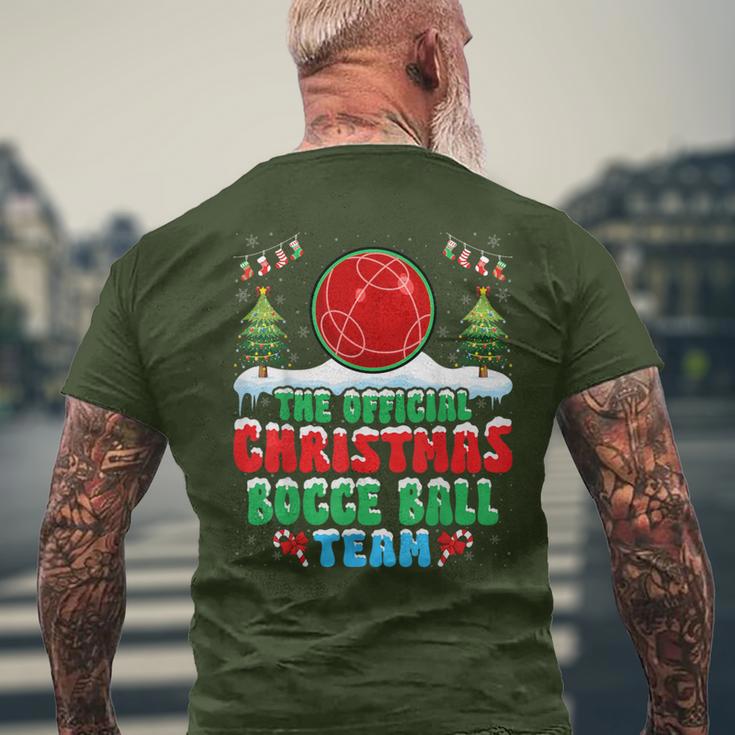 Snow Christmas Bocce Ball Team Bocce Ball Lover Xmas Men's T-shirt Back ...