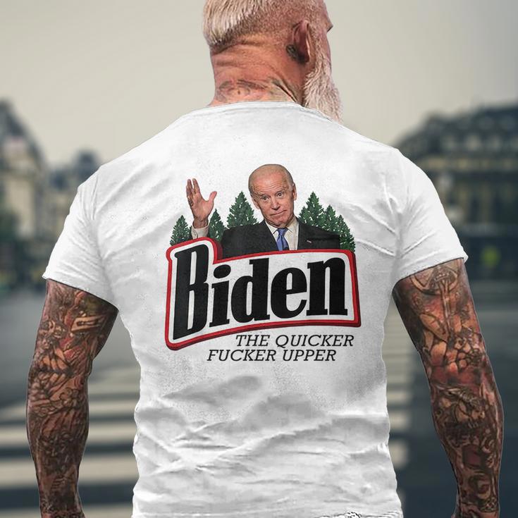 Biden The Quicker Fucker Upper Mens Back Print T-shirt | Mazezy