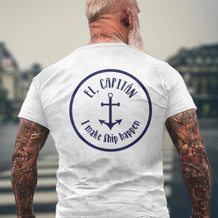 El Capitan I Make Ship Happen Cute Anchor Mens Back Print T-shirt | Mazezy