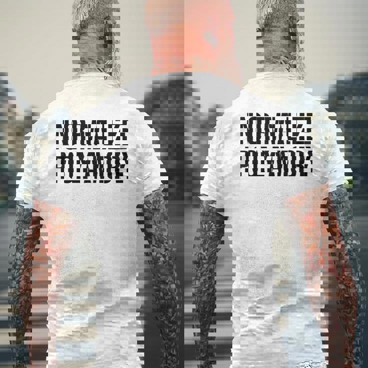 Normalize Polyamory Polyamorous Pride Mens Back Print T-shirt | Mazezy