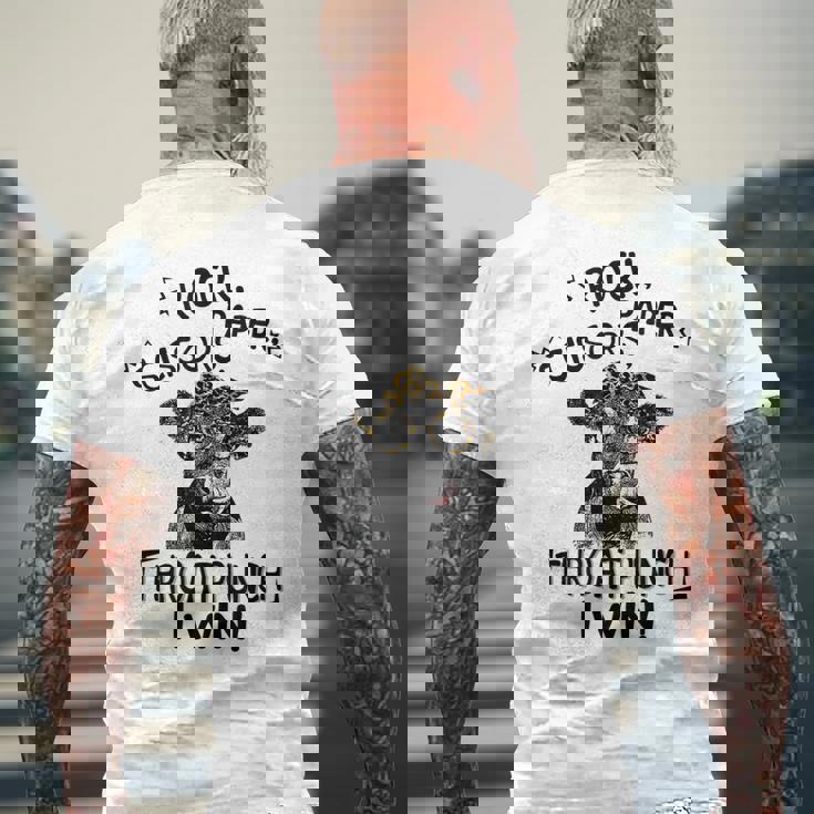 Rock Paper Scissors Throat Punch I Win Cow Men's Back Print T-shirt ...