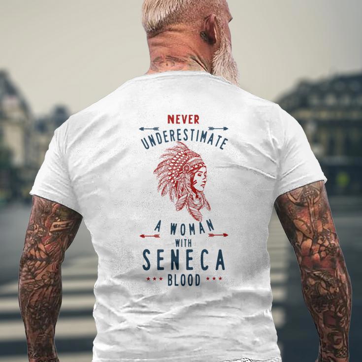 Seneca Native American Indian Woman Never Underestimate Mens Back Print ...