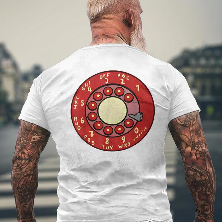 Vintage Rotary Dial Phone Mens Back Print T-shirt | Mazezy