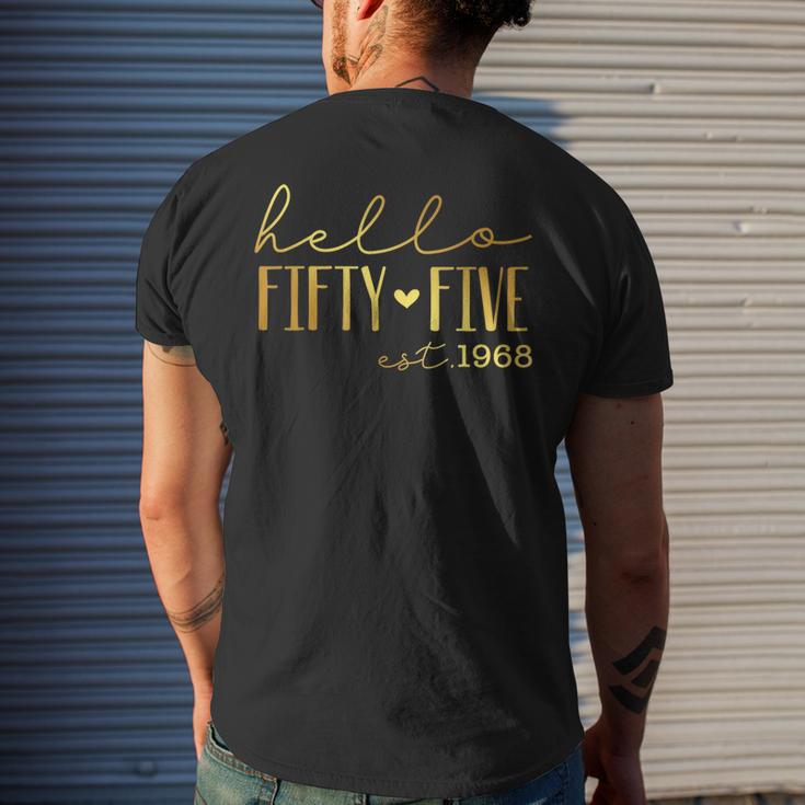 55Th Birthday Hello 55 Years Old Est 1968 Born In 1968 Mens Back Print ...