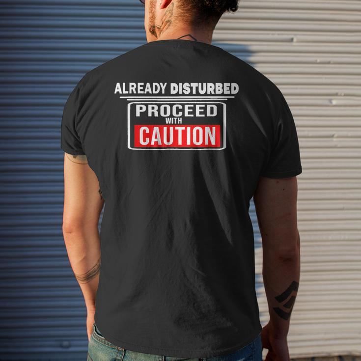 Already Disturbedproceed With Caution Quote Men's Back Print T-shirt ...