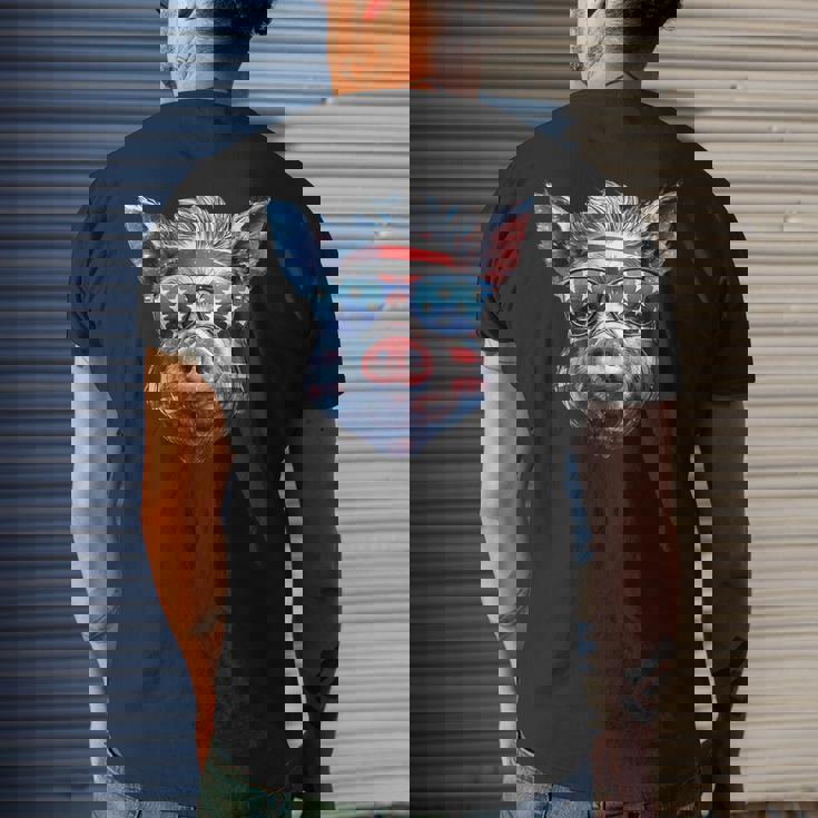 American Flag Pig Vintage Farm Animal Patriotic Farmer Pig Mens Back ...