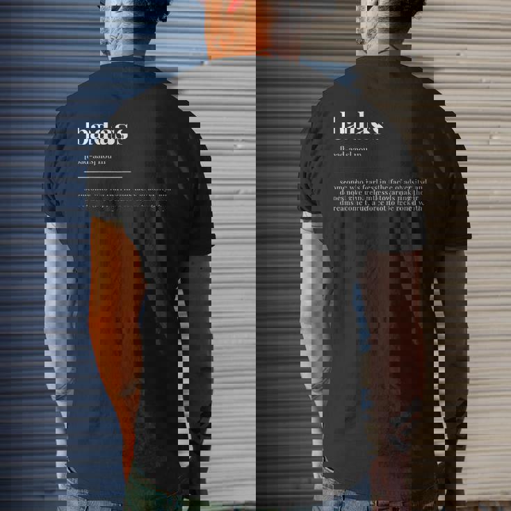 Badass Definition Dictionary Men's T-shirt Back Print | Mazezy