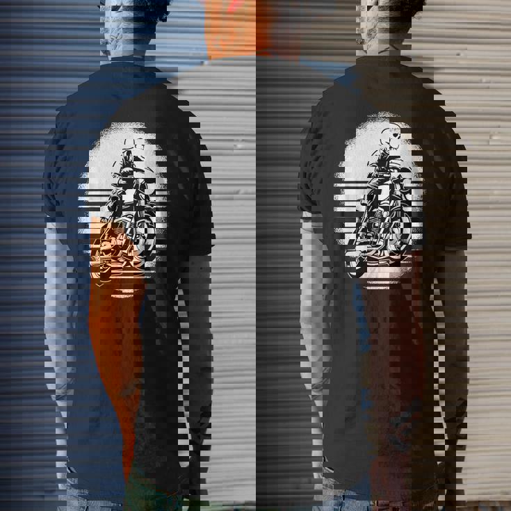 Cafe Racer Rider Skeleton Cafe Racer Bench Motorcycle Jacket Men's Back ...