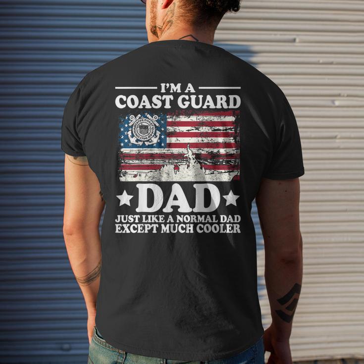 Coast Guard Dad American Flag Military Family Men's Back Print T-shirt ...