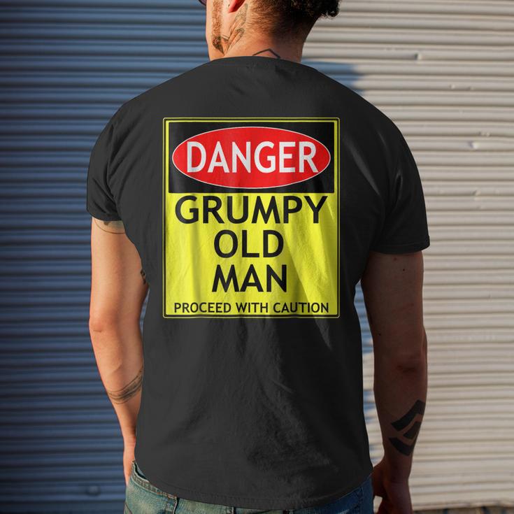 Danger Grumpy Old Man Proceed With Caution Sign Men's Back Print T ...