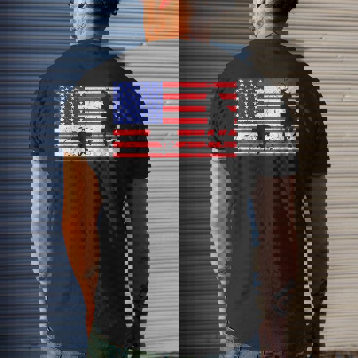 Distressed Roping Usa American Flag Vintage Rodeo Calf Roper Men's Back ...