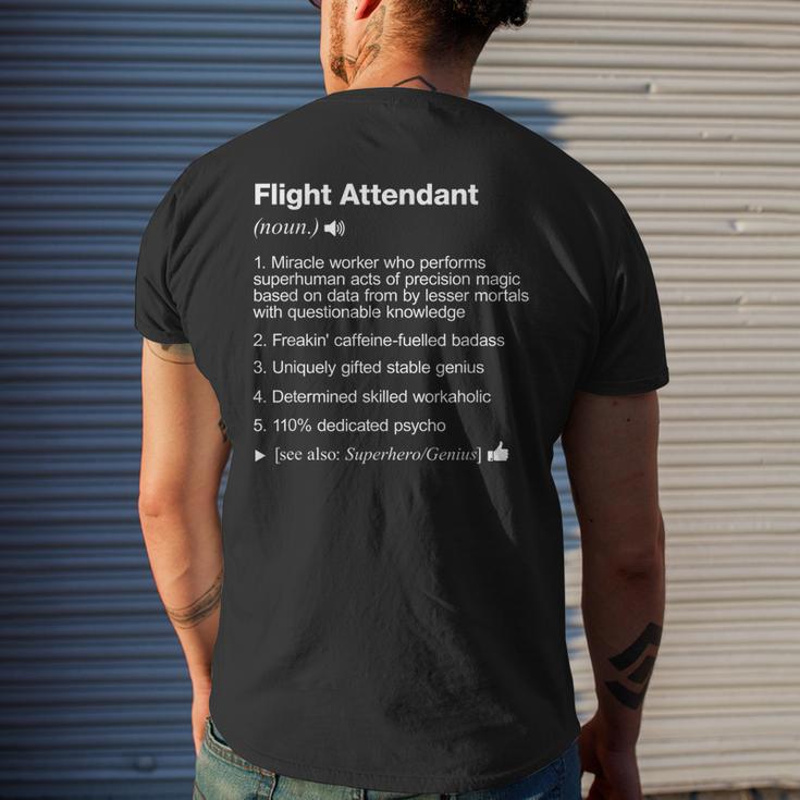 Flight Attendant Job Definition Meaning Men's Back Print T-shirt | Mazezy