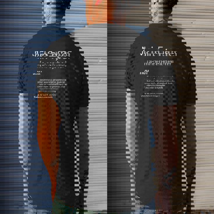 Marine Engineering Marine Engineer Definition Men's T-shirt Back Print ...