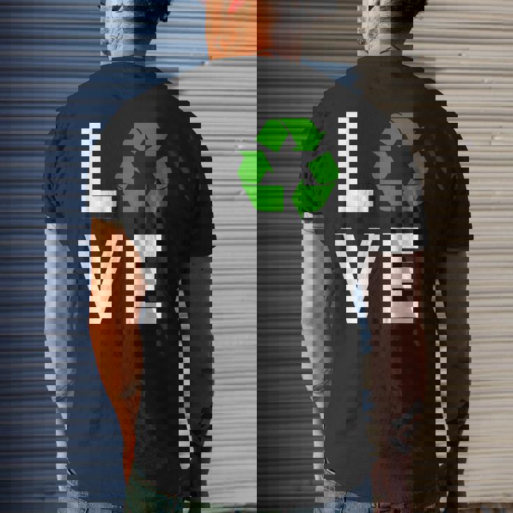 Recycling Symbol Environmental Planet I Love Recycle Men's T-shirt Back ...