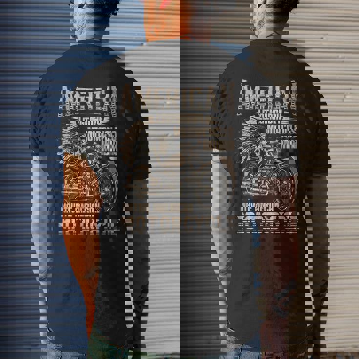 Indian Native American Motorcycle Bikers Men's Back Print T-shirt | Mazezy