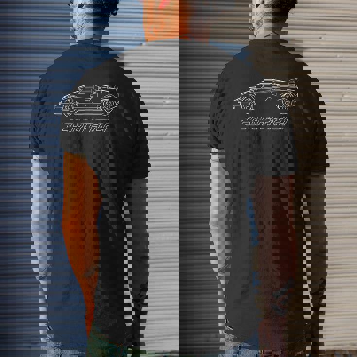 Italian Countach Super Car High Performance Racing Blueprint Mens Back ...