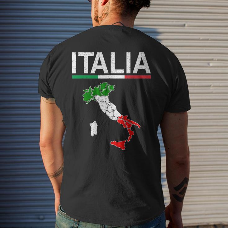Italy Flag Vintage Italian Design Italia Mens Back Print T-shirt | Mazezy
