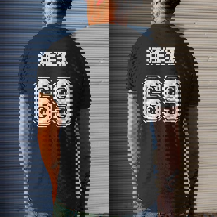 Jersey Style Nova 69 1969 Classic Old School Muscle Car Mens Back Print T-shirt | Mazezy