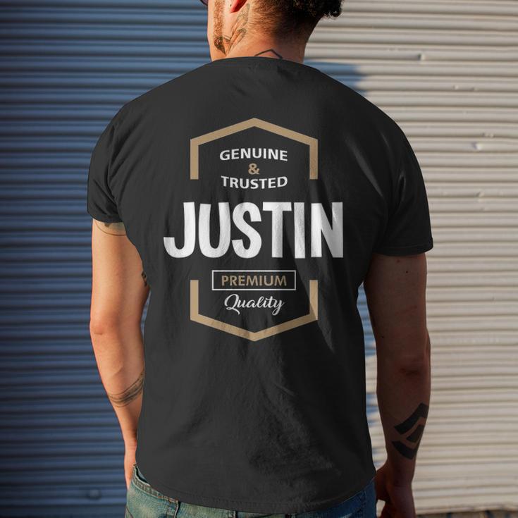 Justin Name Gift Justin Quality Mens Back Print T-shirt - Seseable