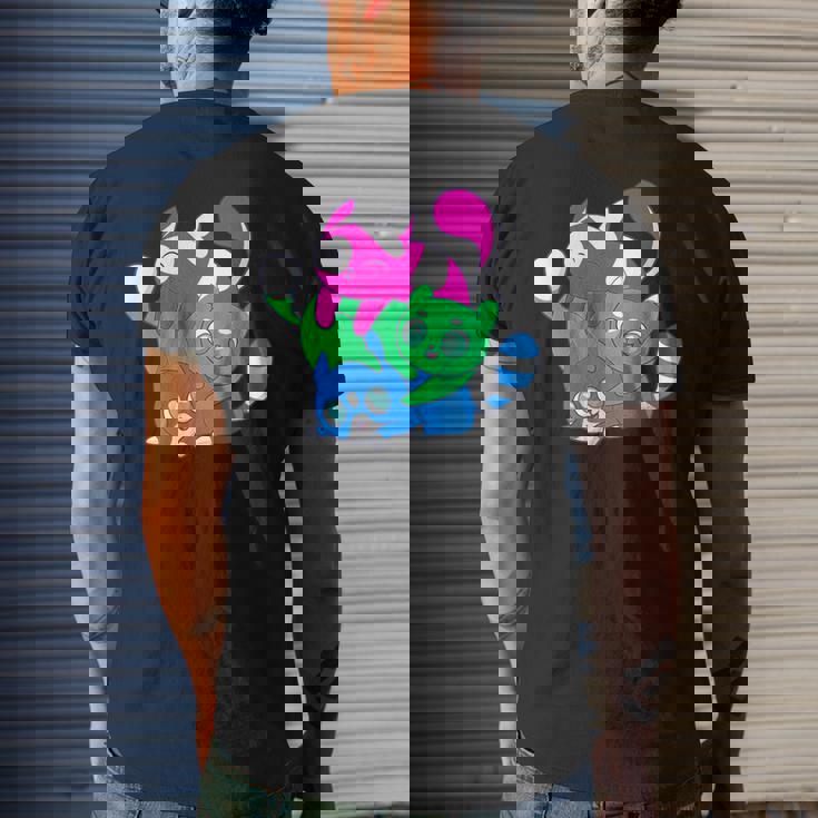 Kawaii Cat Pile Kittens Poly Pride Month Polysexual Flag Mens Back ...