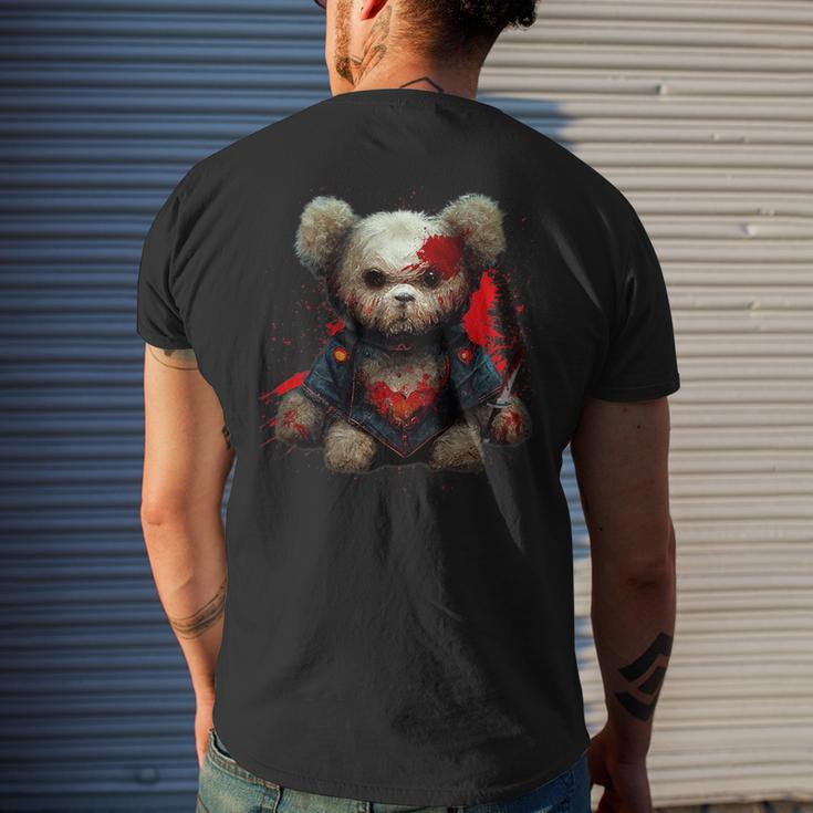 Killer Teddy Bear Scary Halloween Costume Mens Back Print T-shirt | Mazezy