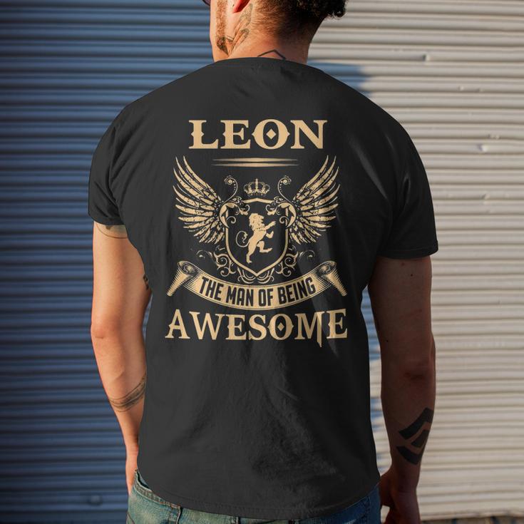 Leon Name Gift Leon The Man Of Being Awesome Mens Back Print T-shirt ...