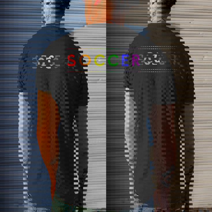 Lgbtq Soccer Pride Month Soccer Gay Pride Parade Mens Back Print T ...