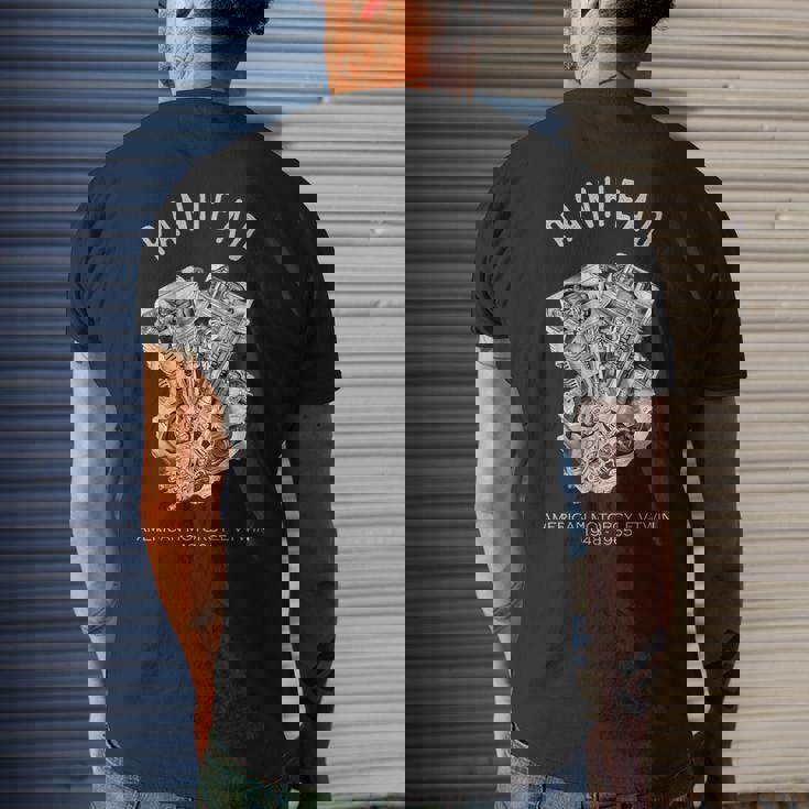 Panhead Vtwin Engine Cutaway Motorcycle 1948 Dark Colors Men's Back ...