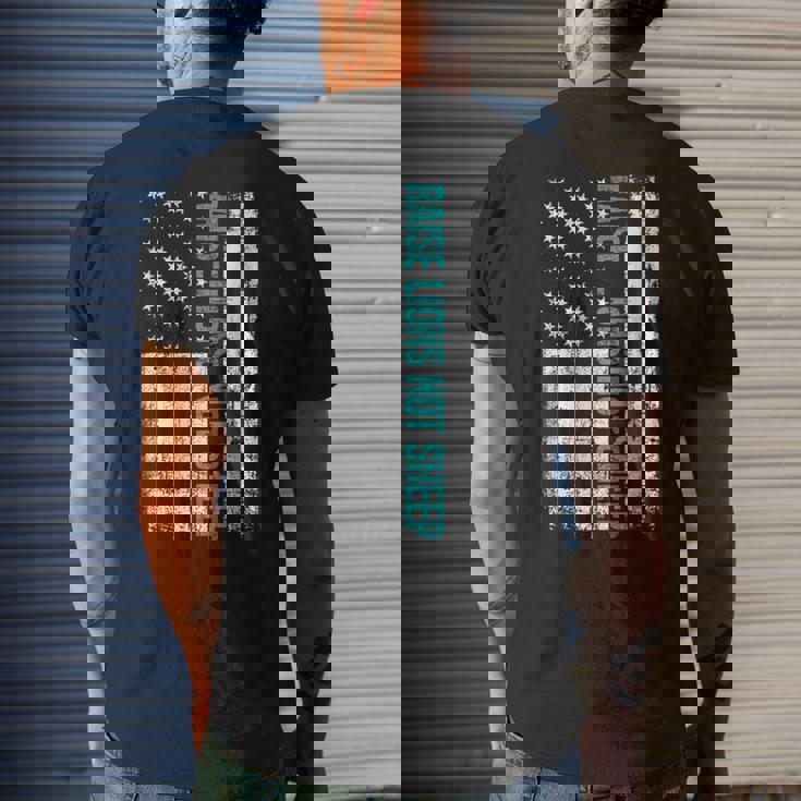 Patriotic Lion Raise Lions Not Sheep American Patriot Flag Men's Back ...